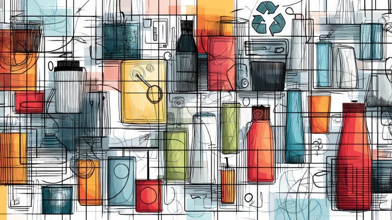 Abstract Depiction of Overconsumption Represented by a Grid of ...