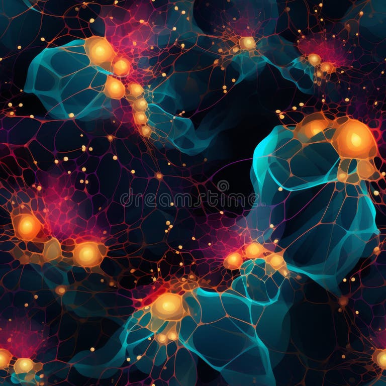 Abstract Depiction of Quantum Particles Electrons, Protons, Neutrons in ...