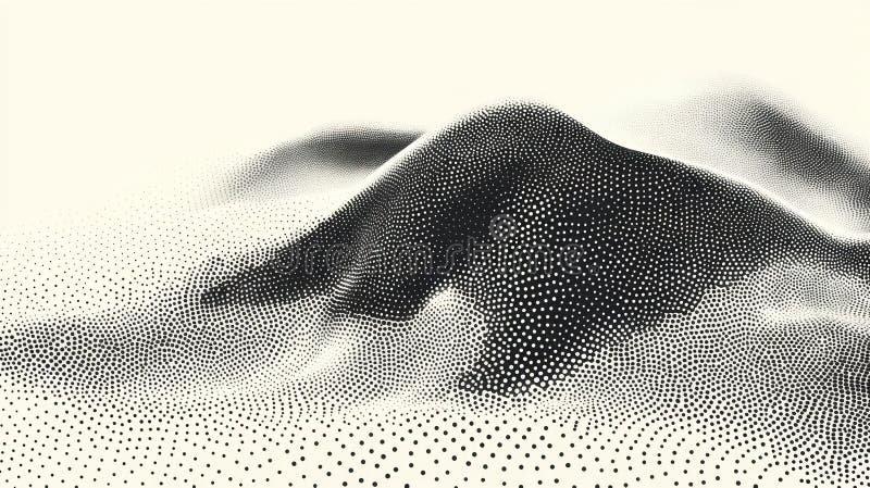 Abstract Depiction of Rolling Hills Created with a Dot Pattern Stock ...
