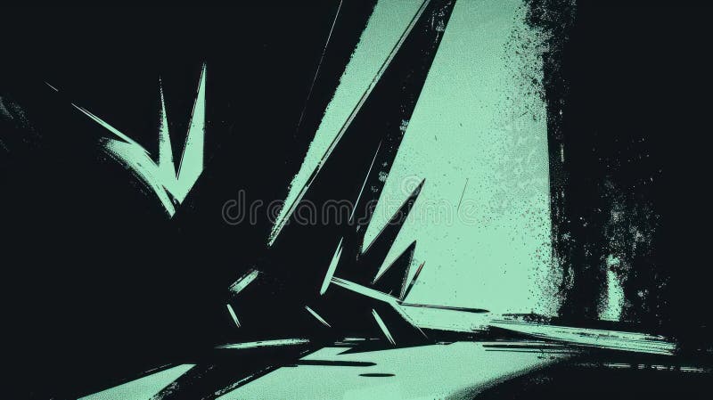 Abstract Depiction Of Sharp Angular Shapes In A Dark Moody