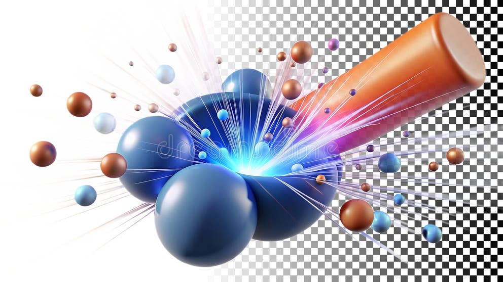 Abstract Spheres Exploding or Dispersing, Dynamic Scientific Concept ...