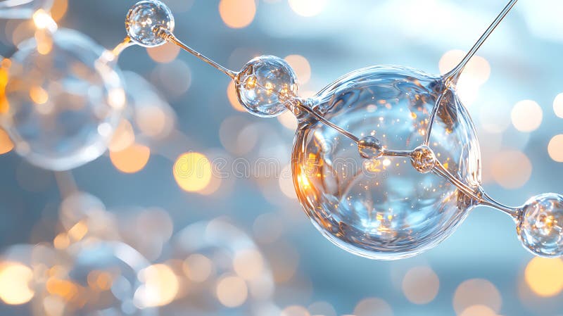 Abstract Depiction of Transparent Molecules Connected by Thin Bonds ...