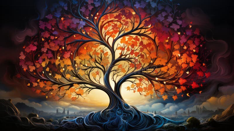 An Abstract Depiction of the Tree of Life a Symbol. Generative AI ...