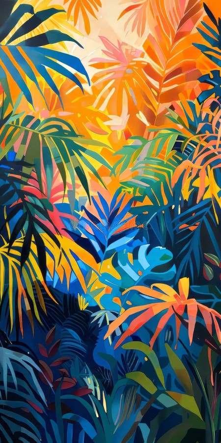 Abstract Depiction of Tropical Rainforest. Stock Illustration ...