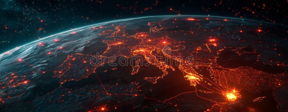 An Abstract Depiction of Universal Connectivity, Showcasing Glowing ...