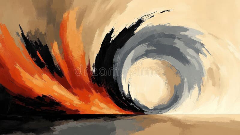 Abstract Depiction of a Wave Blending Fiery Colors with a Serene ...