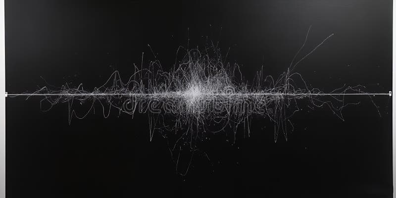 Abstract Depiction of White Lines Radiating from a Central Horizontal ...