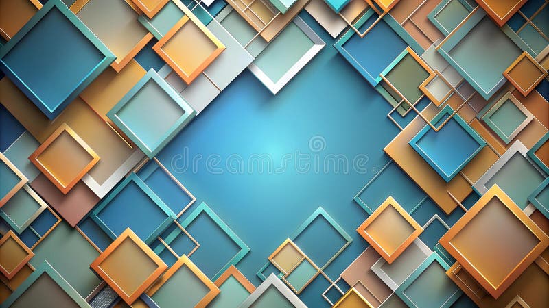 Abstract Depth: Abstract Square Background with Layered Squares and ...
