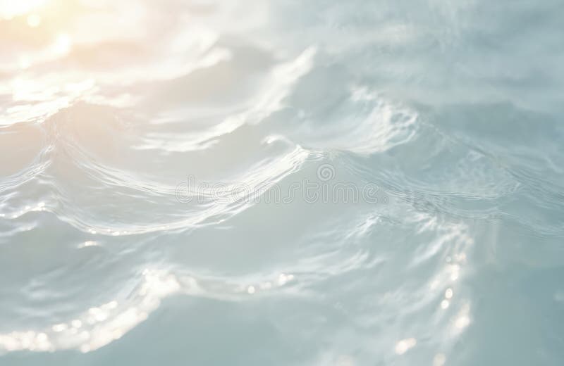 Abstract Desaturated Transparent Calm Water Surface with Ripples. White ...