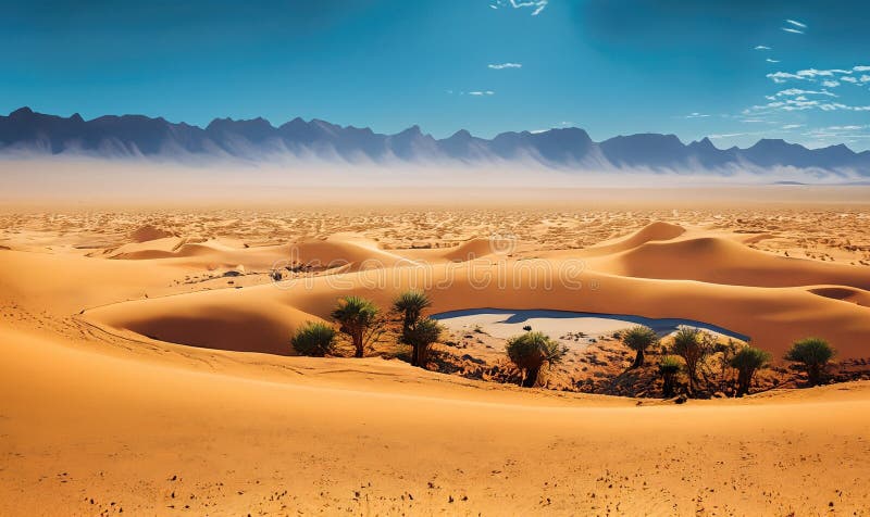 Oasis stock illustration. Illustration of badlands, oasis - 293315111