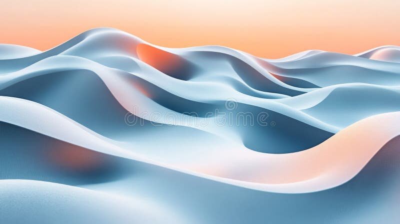 Abstract Desert Landscape with Soft Light and Curved Dunes Stock ...