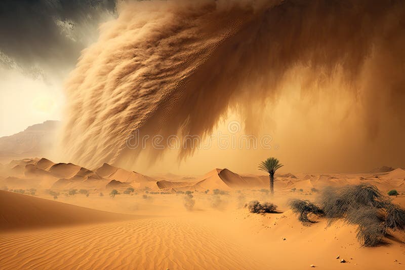 Abstract Desert Sandstorm. Ai Generative Stock Illustration ...