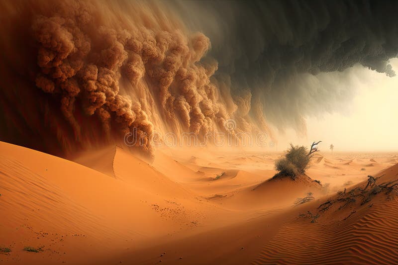 Abstract Desert Sandstorm. Ai Generative Stock Illustration ...
