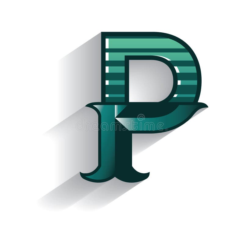 Abstract Design of Alphabet P. Vector Illustration Decorative Design ...