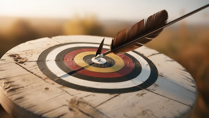Abstract Design Archery Target with Arrow Stock Illustration ...