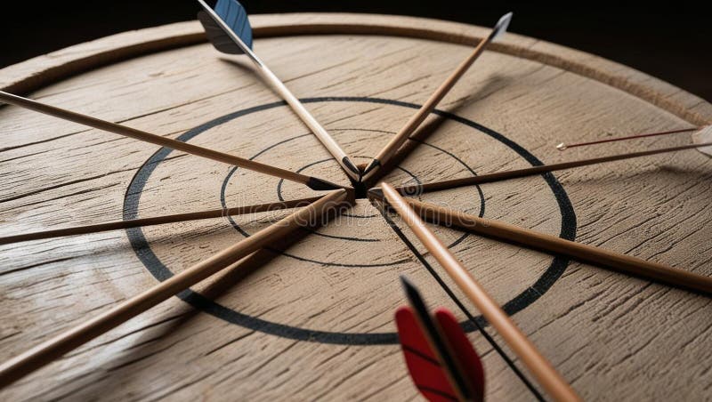 Abstract Design Archery Target with Arrow Stock Illustration ...