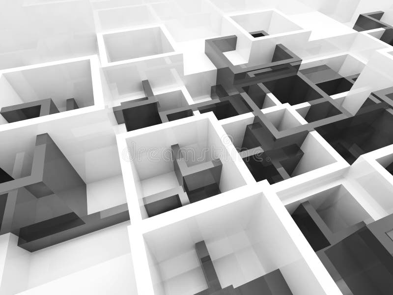 Abstract Design Background Black and White 3d Stock Illustration ...