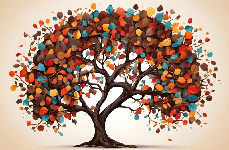 An Abstract Design Background of Tree, AI Generated Stock Illustration ...