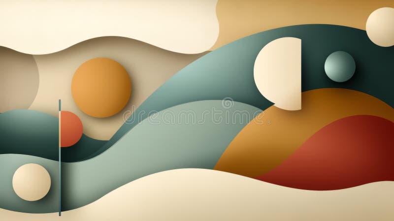 Abstract Design Background Featuring Harmonious Shapes and Colors To ...