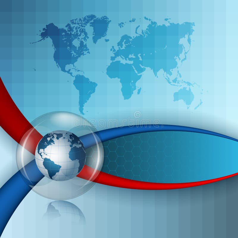 Abstract Design Background with World Map and Earth Globe Stock Vector ...