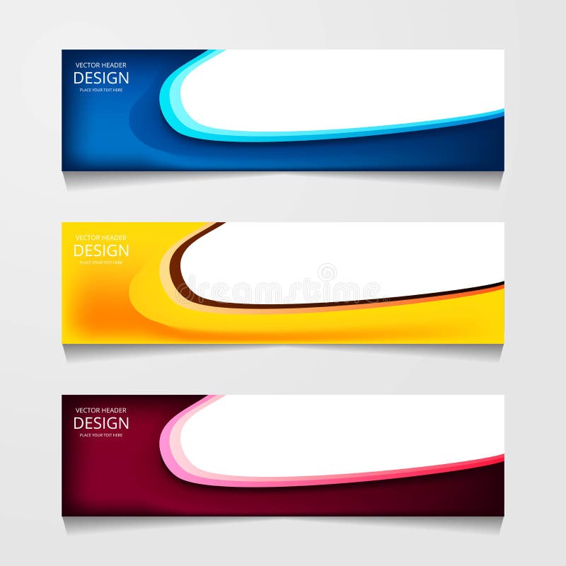 Abstract Design Banner, Web Template with Three Different Color, Layout ...