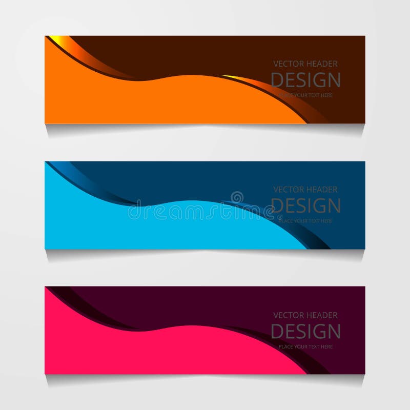 Abstract Design Banner, Web Template with Three Different Color, Layout ...