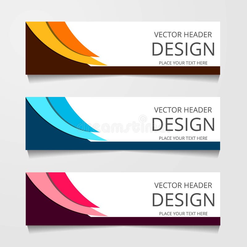 Abstract Design Banner, Web Template with Three Different Color, Layout ...