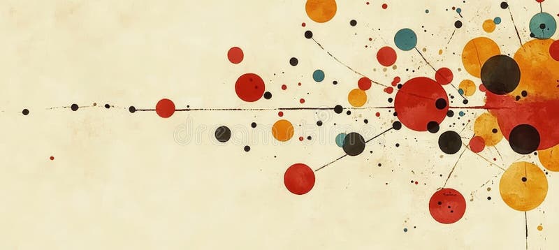 Abstract Design on Beige Background Interconnected Dots and Lines ...