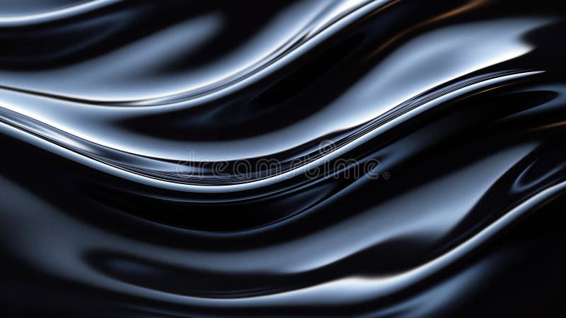 Abstract Design. Black Glossy Metal Texture. Smooth Surface with Subtle ...