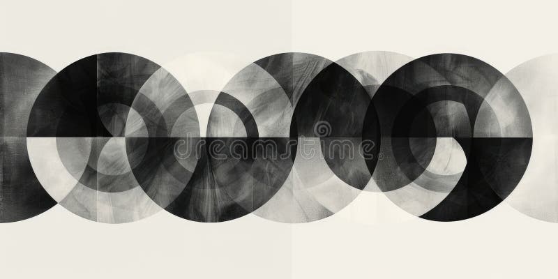 Abstract Black and White Circles Overlapping. Modern Design Concept ...