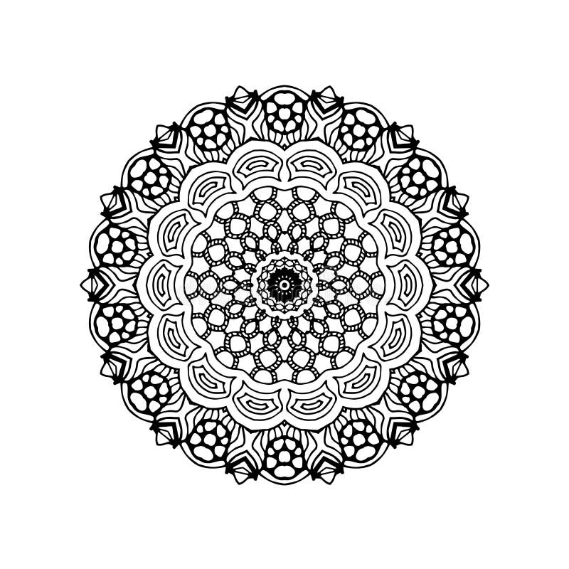 Abstract Design Black White Element. Round Mandala in Vector. Graphic ...