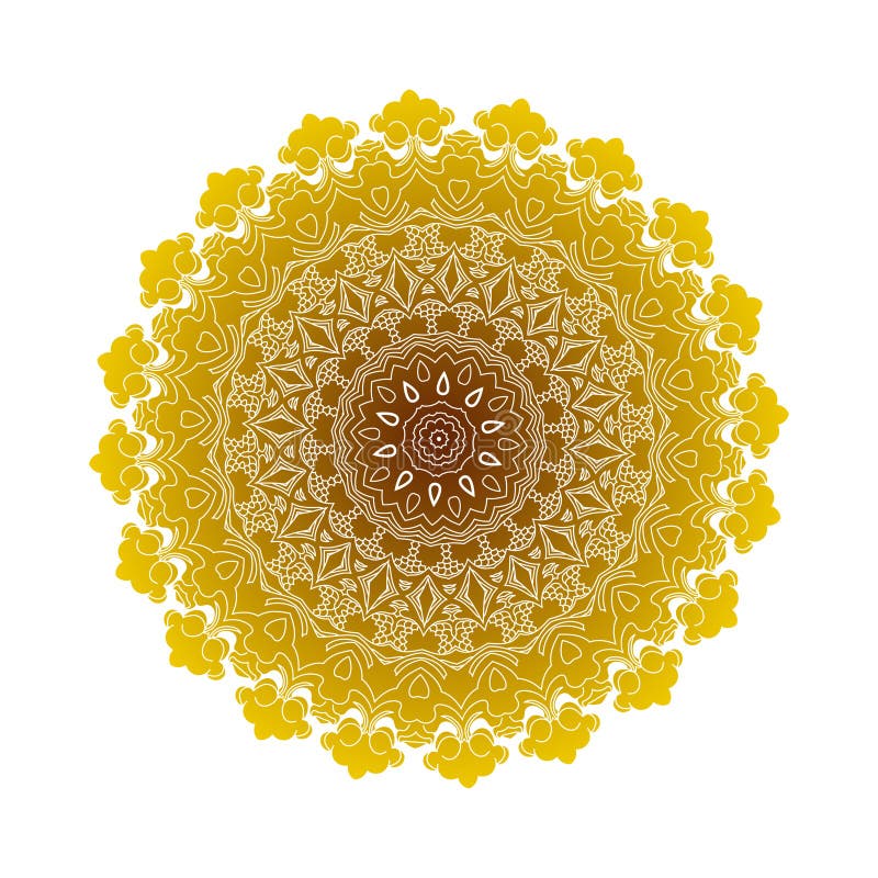 Floral Mandala Isolated on White Background. Gorgeous Handdrawn ...