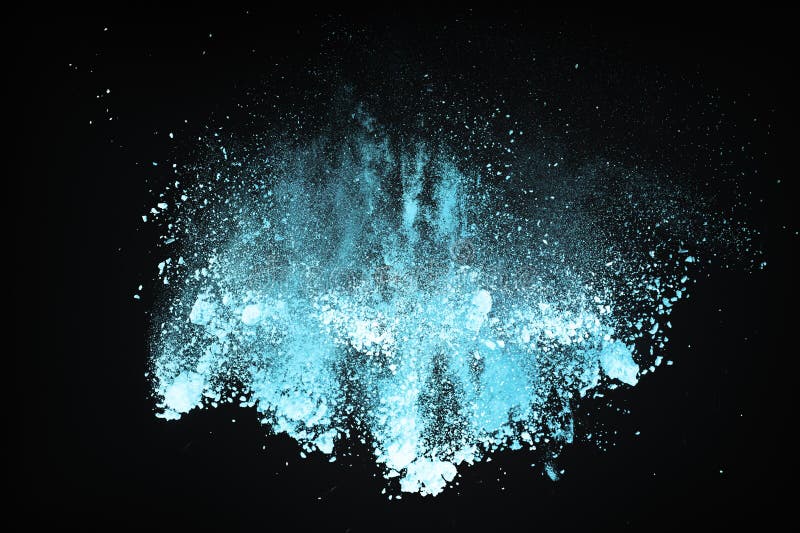 Abstract Design of Blue Powder Snow Cloud Explosion Stock Image - Image ...