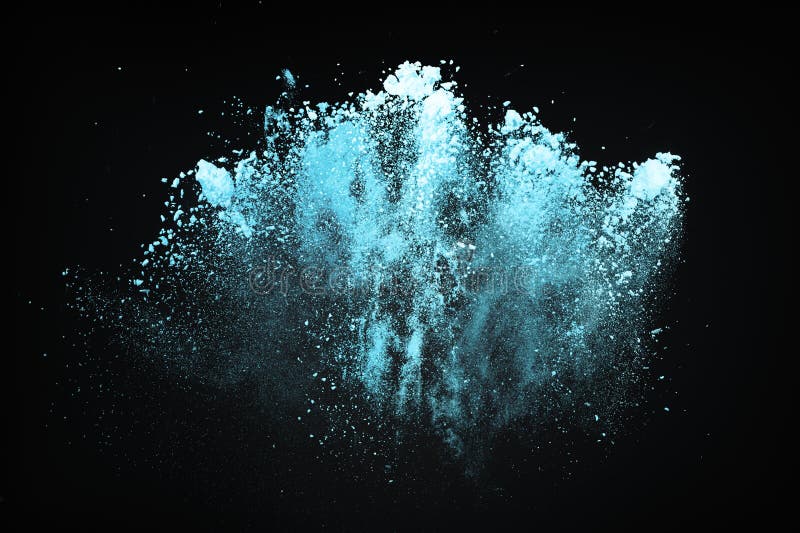 Abstract Design of Blue Powder Snow Cloud Explosion Stock Photo - Image ...