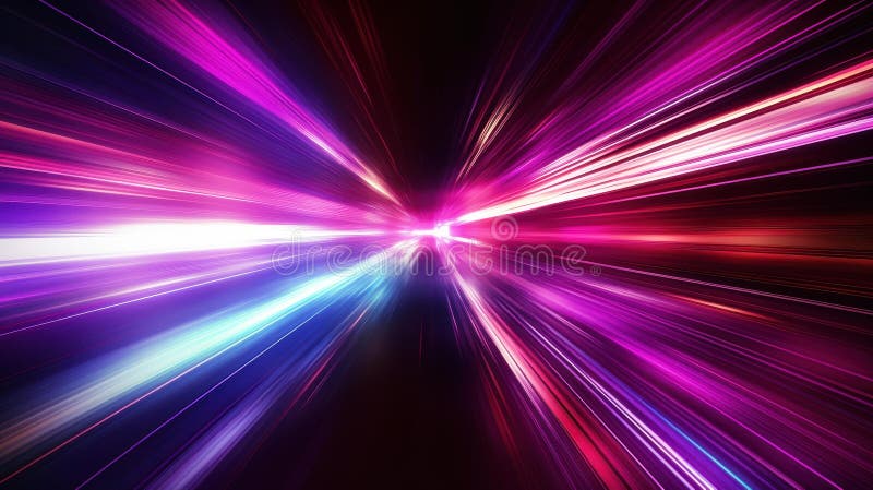 Abstract Design of Blue and Purple Light Streaks Symbolizing Speed and ...