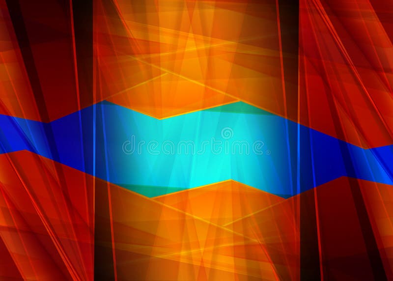 Abstract Design, Blue And Red Color, Background Stock Illustration ...