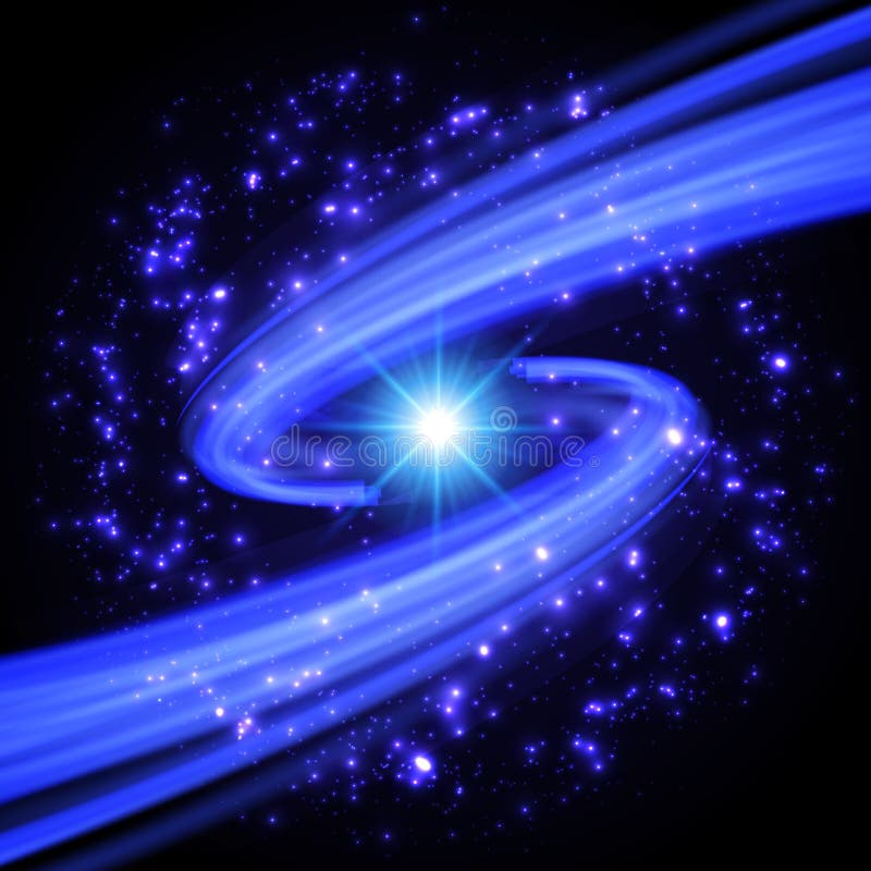 Abstract Design - Blue Spiral Vortex with Stars. Illustration on Stock ...