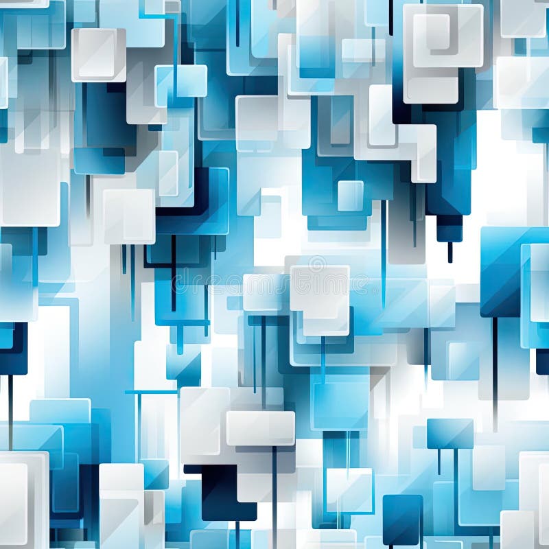 Abstract Design with Blue and White Squares (tiled) Stock Illustration ...