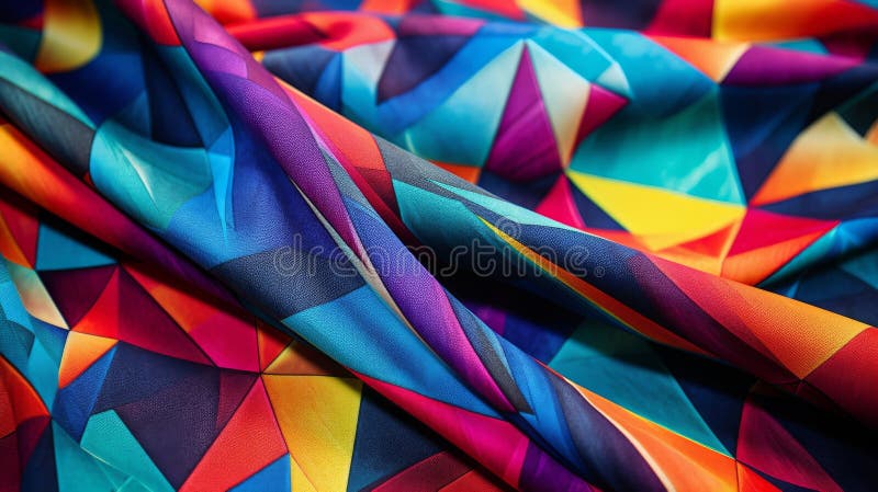 Abstract Design in Bright Fabric Hues Stock Illustration - Illustration ...