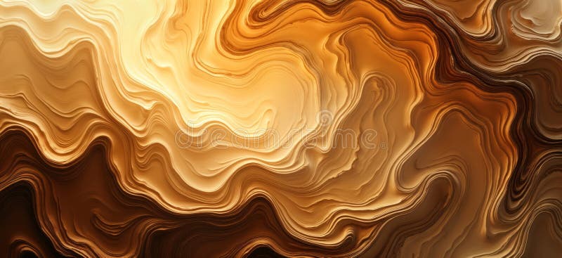 Abstract Design with Bright Golden, Brown Colours. Complex Curves ...