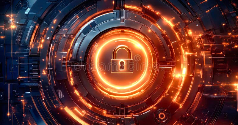 An Abstract Design Captures the Essence of Cybersecurity, Featuring a ...