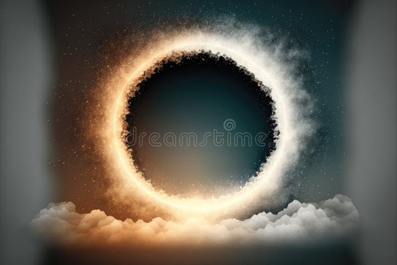 Abstract Design of Circle Shape Clouds with Dying Colorful Particles ...