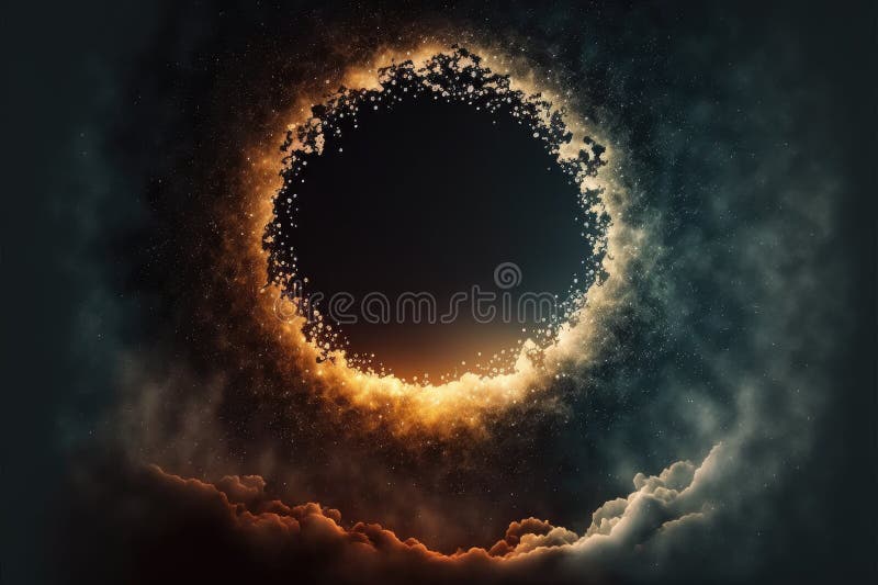 Abstract Design of Circle Shape Clouds with Dying Colorful Particles ...