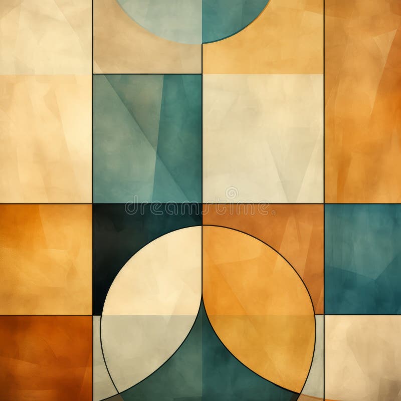 Abstract Design with Circles, Squares, and Triangles in Split Toning ...