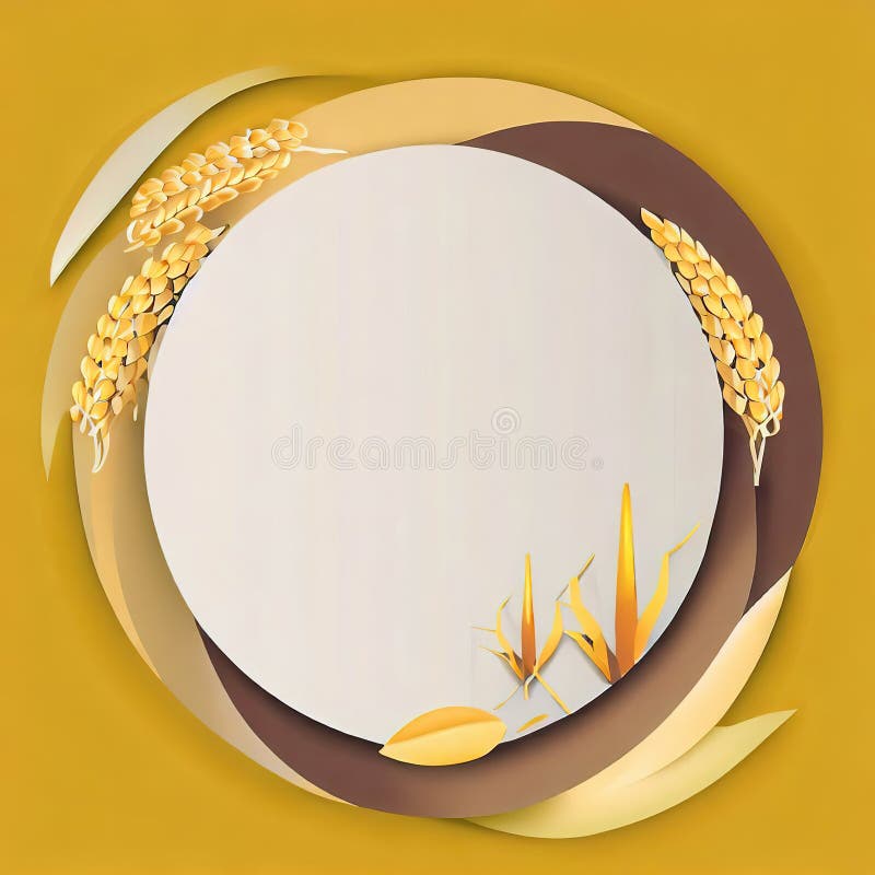 Abstract Design of a Circular Frame with Paddy,rice Around it, Used for ...