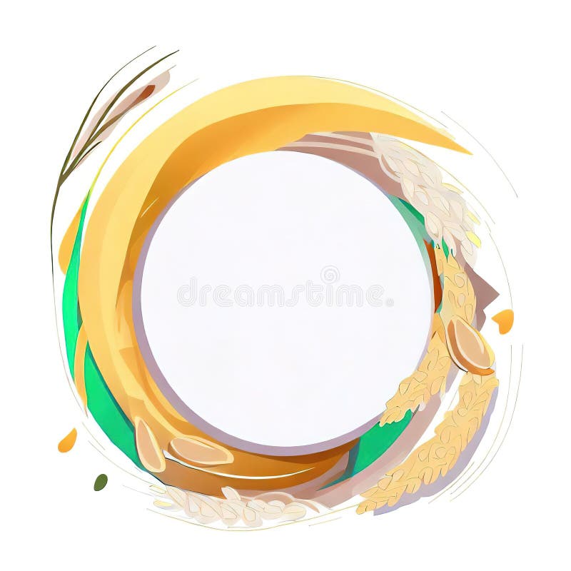 Abstract Design of a Circular Frame with Paddy,rice Around it, Used for ...