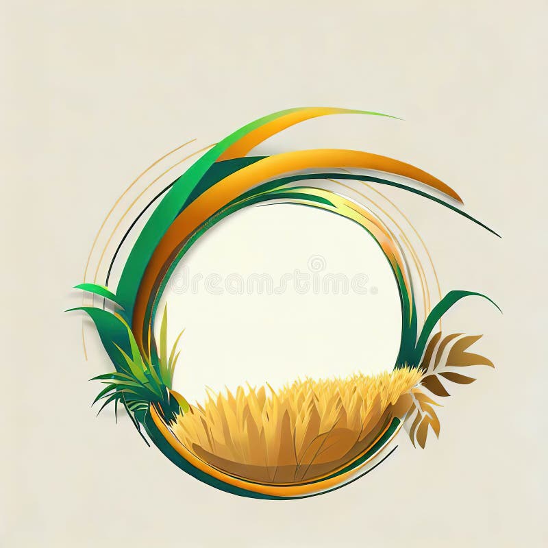 Abstract Design of a Circular Frame with Paddy,rice Around it, Used for ...