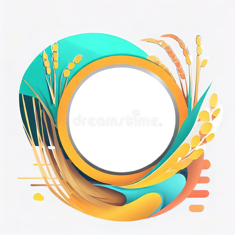 Abstract Design of a Circular Frame with Paddy,rice Around it, Used for ...