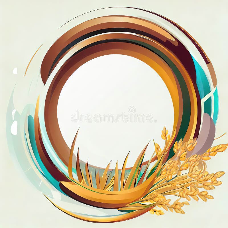 Abstract Design of a Circular Frame with Paddy,rice Around it, Used for ...