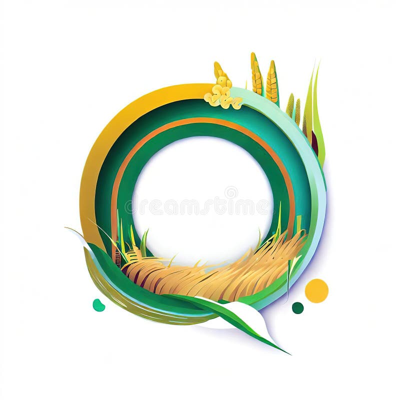 Abstract Design of a Circular Frame with Paddy,rice Around it, Used for ...